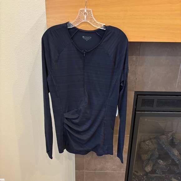 Athleta | Tops | Athleta Pacifica Wrap Front Top Blue Large Tall Swim ...
